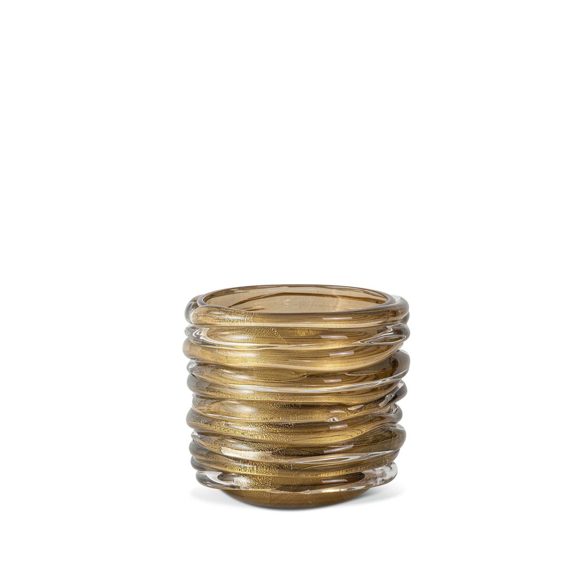 The Glacette Waves Tobacco/Gold Vase GW 20/21 part of the Fabio ...