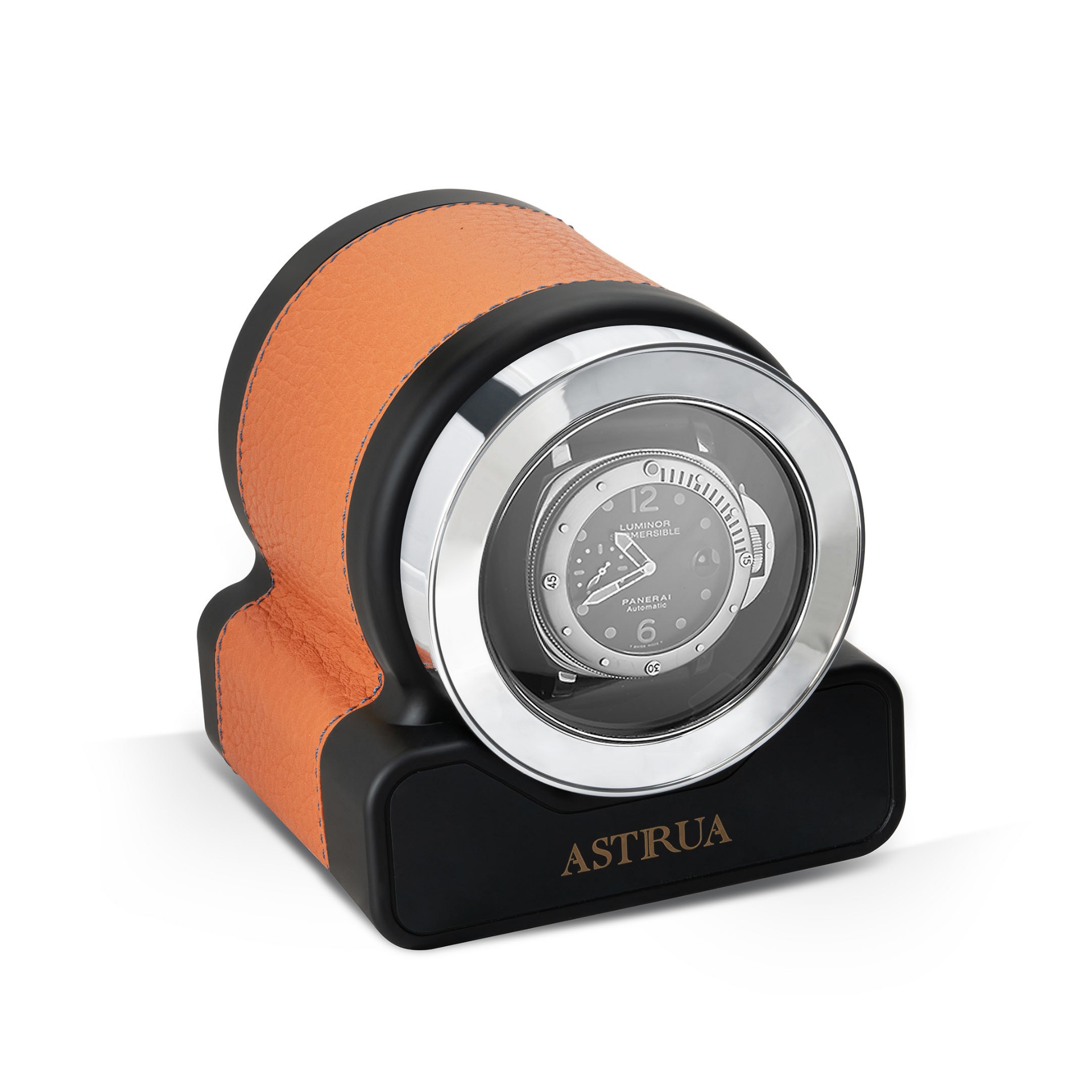 Scatola Del Tempo Rotor One: Orange leather automatic watch winder ...